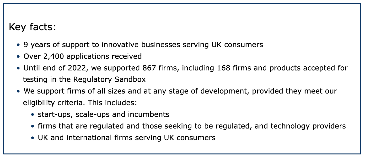 FCA's Support for Innovation and Spotlight on the Sandbox Initiative ...